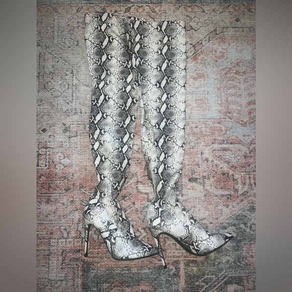 Steve Madden | Shoes | Steve Madden Snakeskin Over The Knee Boots ...